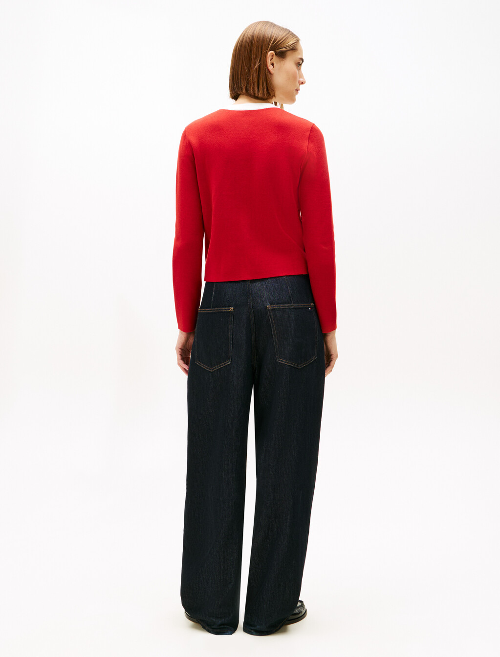 Reversible Crew Neck Cardigan | red | Tommy Hilfiger Singapore